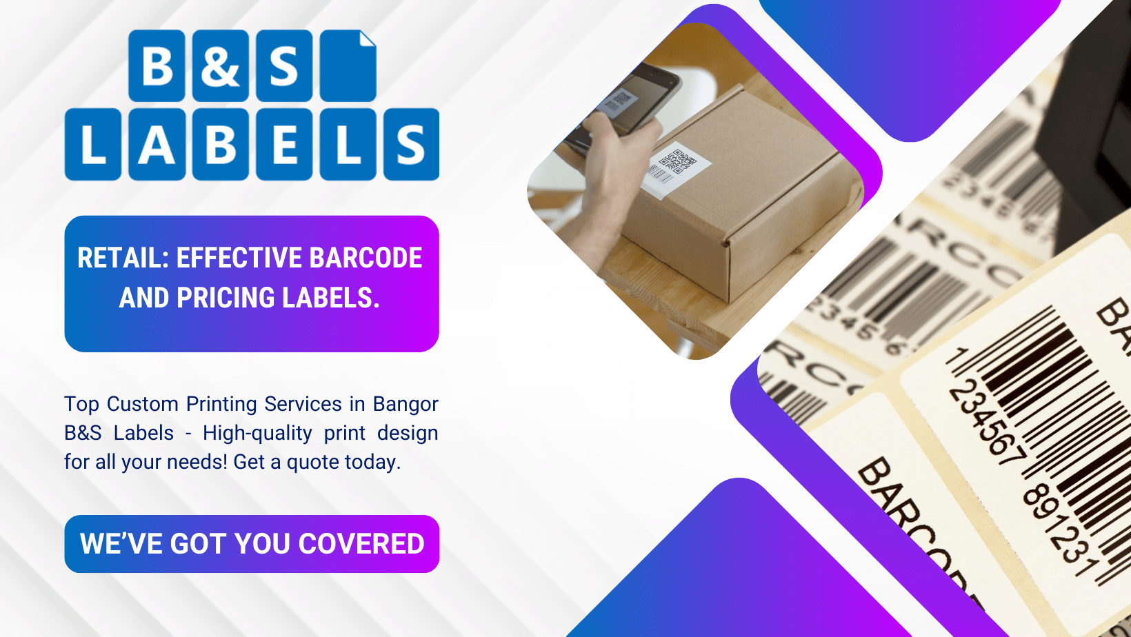 Retail Barcode and Pricing Labels for Clear Point of Sale - B & S LABELS